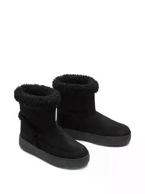 Moon Boot Ltrack Tina Shearling Trimmed Platform Boots - Black