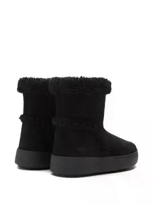 Moon Boot Ltrack Tina Shearling Trimmed Platform Boots - Black