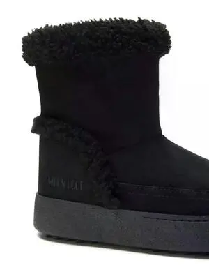 Moon Boot Ltrack Tina Shearling Trimmed Platform Boots - Black