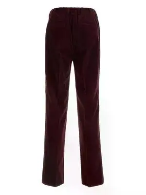 Fendi Logo Detail Cotton Trousers - Red