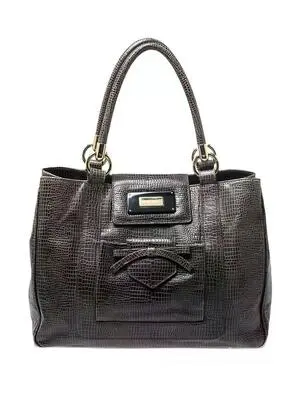 Emporio Armani Crocodile-embossed Leather Tote Bag - Green