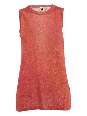 Missoni Sleeveless Round Neck Lurex Knit Top - Red