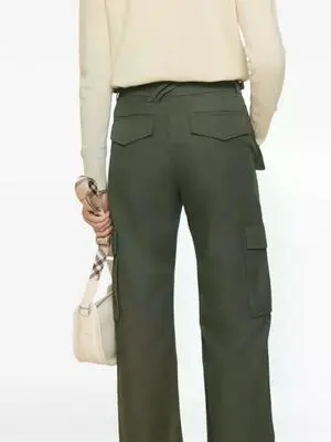 Burberry Cargo Trousers With Check Trim - Green