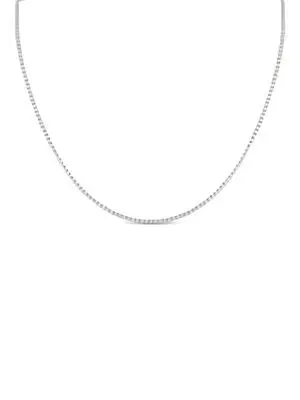LB EXCLUSIVE 18k White Gold Diamond Tennis Necklace - Silver