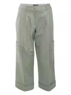 Emporio Armani Sage Cargo Pants With Cuffed Hems