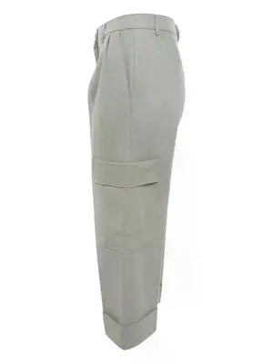 Emporio Armani Sage Cargo Pants With Cuffed Hems