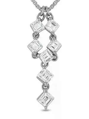 LB EXCLUSIVE Platinum Tiered Design Diamond Necklace