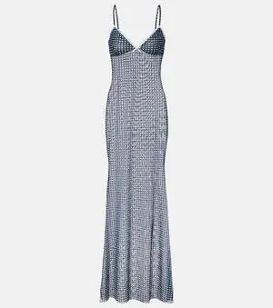 BANANHOT Solay Gingham Mesh Maxi Dress - Black