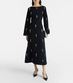 Simkhai Embellished Crepe Midi Dress