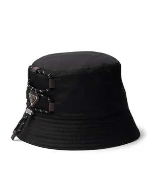 Prada Re-nylon Logo Bucket Hat - Black