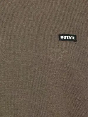 ROTATE BY BIRGER CHRISTENSEN Crew Neck Logo Patch Sweater - Brown