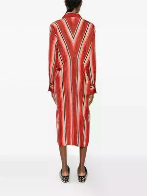 Proenza Schouler Amira Midi Dress With Vertical Stripes