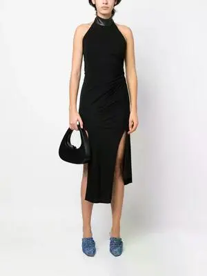 Helmut Lang Asymmetric Halterneck Midi Dress