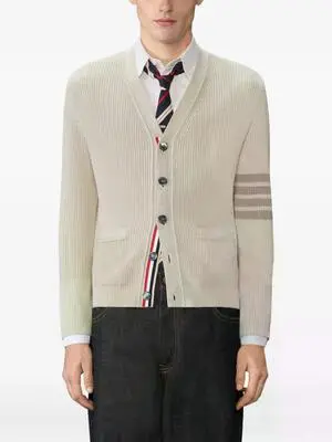 Thom Browne 4-bar Stripe Pocket Cardigan - Neutrals