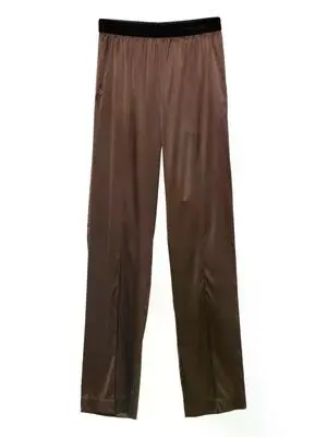 TOM FORD Logo-embroidered Trousers - Brown