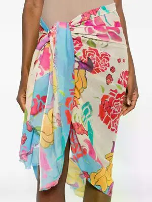 DONDE ESTEBAN Floral-print Pareo Skirt