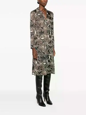 Marc O'polo Floral Print V-neck Midi Dress