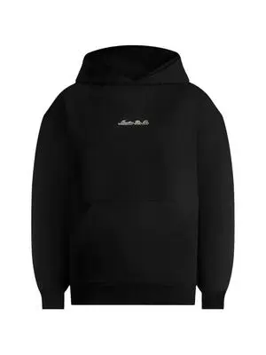 Manière De Voir Ollie Relaxed-fit Hoodie With Logo Embroidery - Black