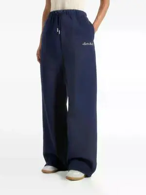 Manière De Voir Logo-embroidered Wide-leg Track Pants