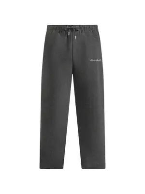 Manière De Voir Logo-embroidered Charcoal Wide-leg Track Pants - Grey