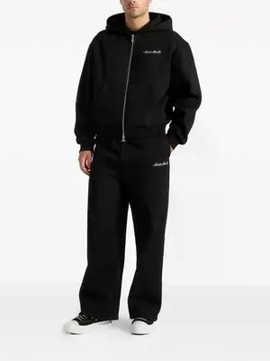 Manière De Voir Maniere De Voir Logo-embroidered Wide-leg Track Pants
