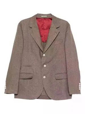 Brunello Cucinelli Button-up Linen Blazer - Brown