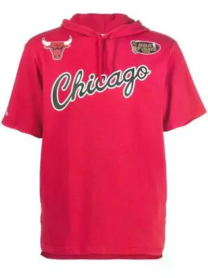 Mitchell & Ness Short Sleeve Hoodie With Chicago Graphic