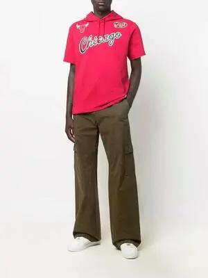Mitchell & Ness Short Sleeve Hoodie With Chicago Graphic
