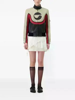 Coperni C-logo Panelled Leather Jacket - Neutrals