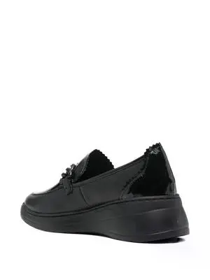 MELLUSO Chain-embellished Patent Loafers