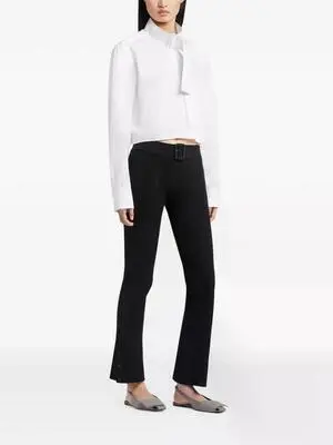 COURREGES Ribbed Belted Button Detail Capri Pants