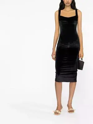 ATU BODY COUTURE Velvet Effect Scoop Back Midi Dress