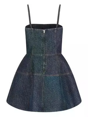 Fendi Quilted Denim Bustier Dress