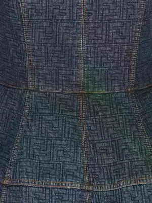 Fendi Quilted Denim Bustier Dress