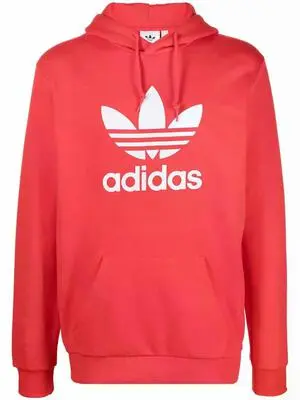 Adidas Logo-print Hoodie - Red