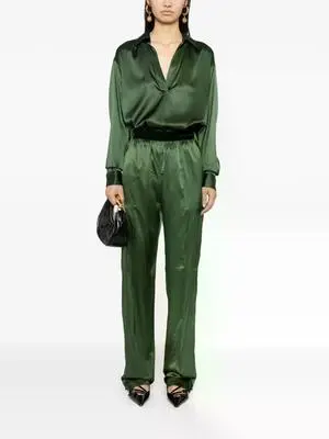 TOM FORD Satin Trousers - Green