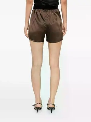 TOM FORD Elasticated Waistband Satin Shorts - Brown