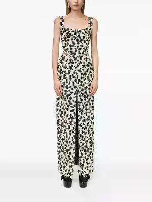 AREA Dalmatian-jacquard Denim Mini Skirt