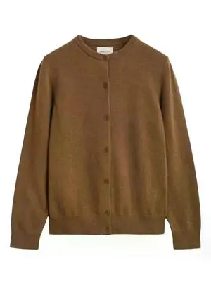 Gant Lambswool Button-up Cardigan - Brown