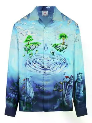 Casablanca Lost Atlantis Silk Shirt - Blue