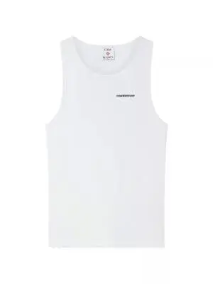 Casablanca Embroidered Logo Ribbed Tank Top - White