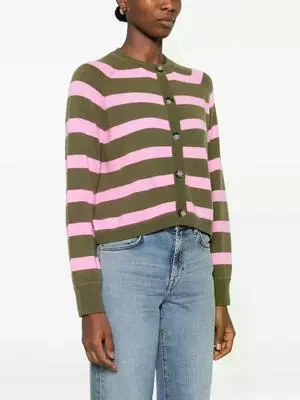 ALLUDE Stripe Pattern Cardigan