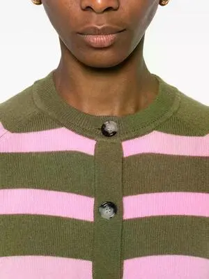 ALLUDE Stripe Pattern Cardigan