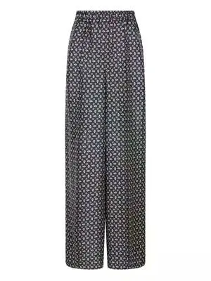 Max Mara Paisley Print Wide Leg Trousers - Blue