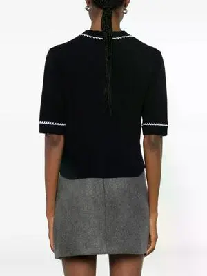 ALLUDE Contrast Trim T-shirt