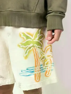 Palm Angels Palm Tree Print Track Shorts