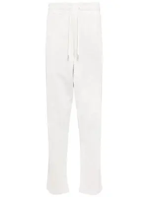 LARDINI Drawstring-waist Straight-leg Trousers - White