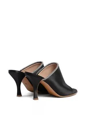 Alberta Ferretti Embellished Trim Heeled Sandals - Black