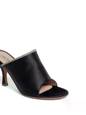 Alberta Ferretti Embellished Trim Heeled Sandals - Black