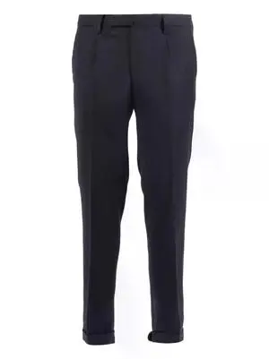 BRIGLIA 1949 Pleated Trousers With Cuffed Hem - Blue